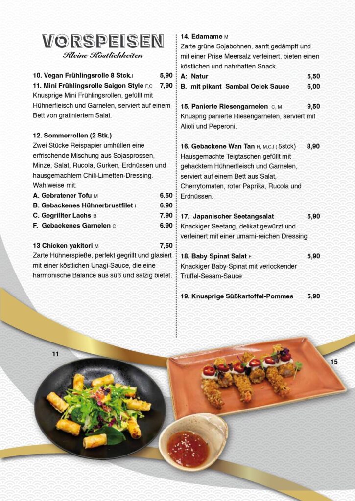 Speisekarte - Lúa Asia Gourmet Restaurant